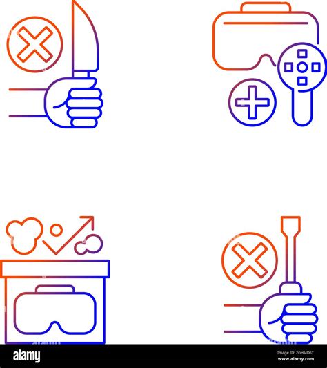 Vr Guide Gradient Linear Vector Manual Label Icons Set Stock Vector Image And Art Alamy