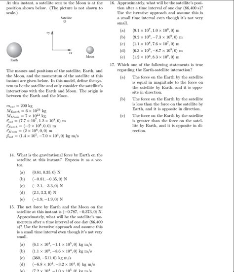 Solved At This Instant A Satellite Sent To The Moon Is At Chegg