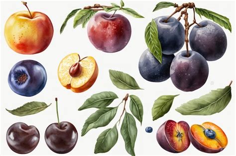Premium Photo Group Of Different Assorted Plums Created With