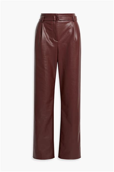 LAPOINTE Belted Faux Leather Straight Leg Pants THE OUTNET