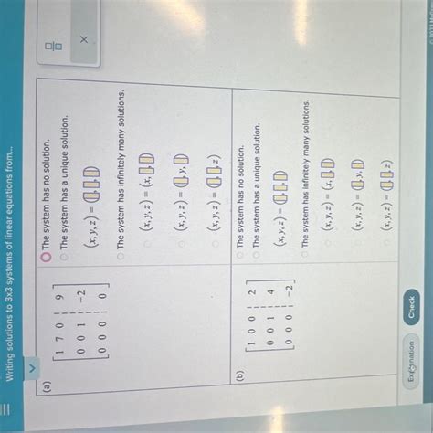 Solved Writing Solutions To 33 Systems Of Linear Equations Chegg Com