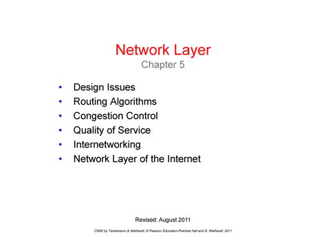 Chapter 5 Network Layer N Tnetwork L K Layer Chapter 5 ï Design