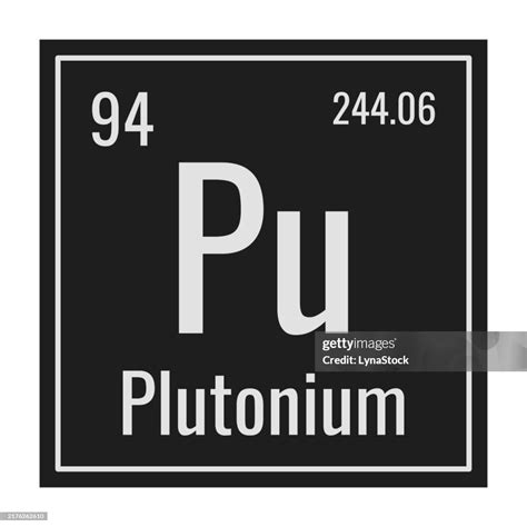 Plutonium Symbol Chemical Element Of The Periodic Table Vector Illustration Isolated On White