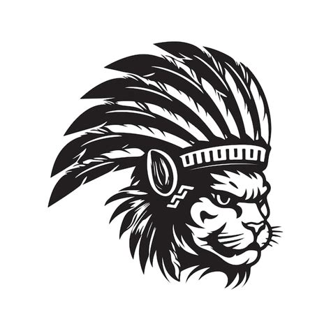Premium Vector Indian Cat Logo Concept Black And White Color Hand