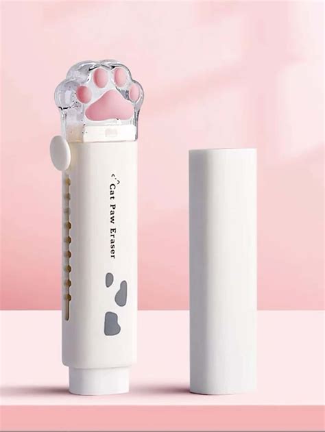 1pc Paw Design Eraser And 1pc Replacement Core Cute Stationary School Supplies Paw Design Eraser