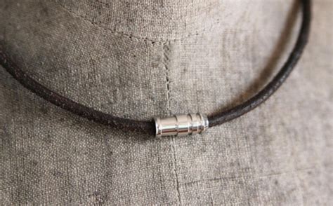 Mens Cowhide Leather Cord Necklace Mens Leather Necklace Etsy