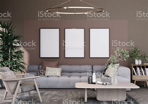 모의 포스터 프레임 현대적인 인테리어 가구가 완비 된 객실 배경 거실 0명에 대한 스톡 사진 및 기타 이미지 0명 3차원 형태 가구 Istock