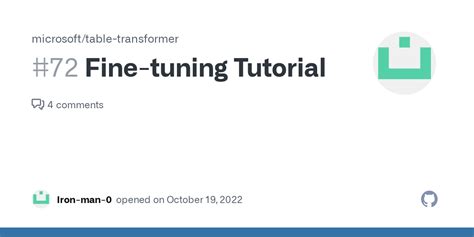 Fine Tuning Tutorial · Issue 72 · Microsofttable Transformer · Github