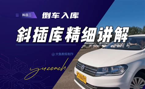 科目二倒车入库：斜插库精细讲解，不同斜度的处理方法 大鱼教练 大鱼教练 哔哩哔哩视频