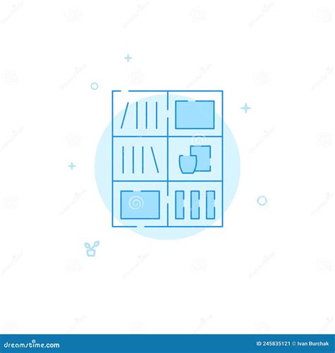 书架书架平面图标 填充线型 蓝色单色设计 可编辑笔触 向量例证 插画 包括有 徽标 背包 245835121