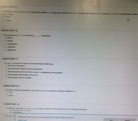 Solved Question 15 Truelfalse You Can Nest A For Loop