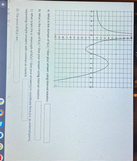 solved the graph of y h x is given below answer each of