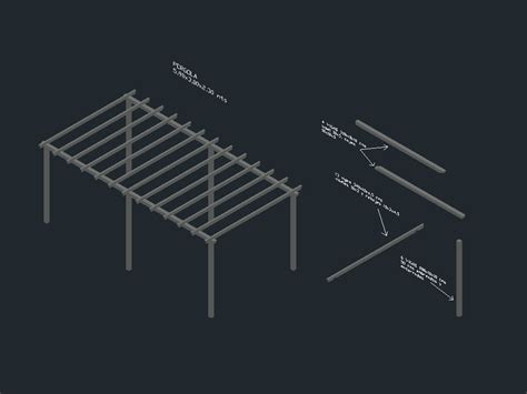 Wooden Pergola In Autocad Cad Download 5199 Kb Bibliocad