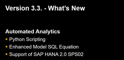 Whats New In Sap Predictive Analytics 33 Webcast Sap Community