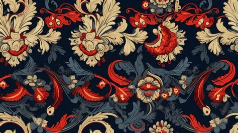 Premium Photo Tapestry Flower Seamless Pattern