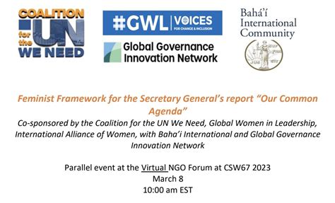 Feminist Framework For The Secretary Generals Report Our Common Agenda