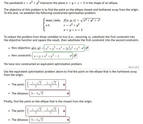 Solved The Paraboloid Zx2y2 Intersects The Plane Xyz1