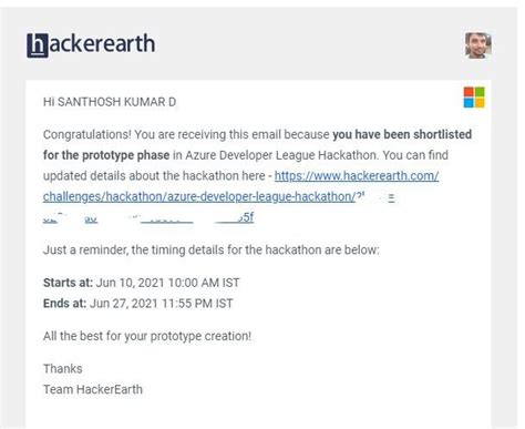 Santhosh Kumar Dhanasekaran On Linkedin Hackearth Hackathons