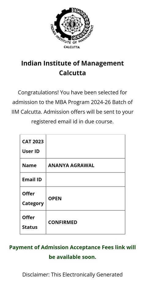 Ananya Agrawal On Linkedin Im Extremely Happy To Share That Ive Been Accepted Into The