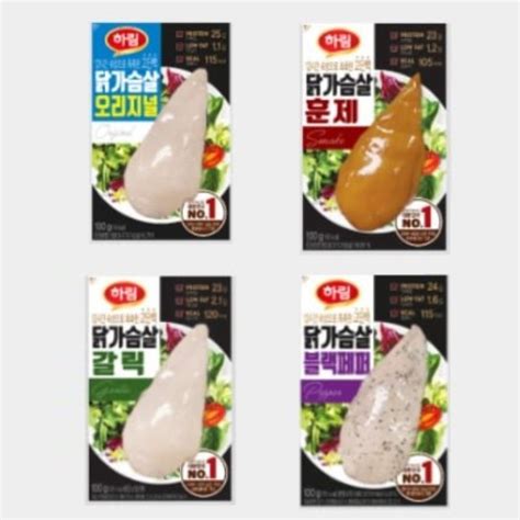 하림 닭가슴살 4종 오리지널 훈제 블랙페퍼 갈릭 100g 푸드폴리스 마켓