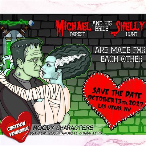 Bride Of Frankenstein Wedding Invitation Etsy