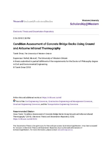 Pdf Condition Assessment Of Concrete Bridge Decks Using Ground And Airborne Infrared