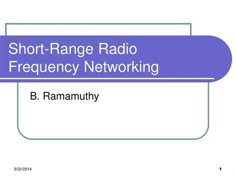 Ppt Short Range Radio Frequency Networking Powerpoint Presentation