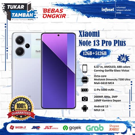 Jual Xiaomi Redmi Note 13 Pro 5G Ram 12GB 512GB Kamera 200mp Layar Amoled Garansi Resmi