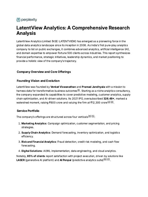 LatentView Analytics_ A Comprehensive Research Ana | PDF | Analytics ...