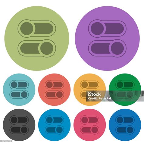 Ilustración De Interruptores De Alternancia Horizontales De Color