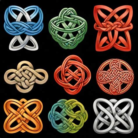 Celtic Knots Vector Set White Background Isolated A High Quality N