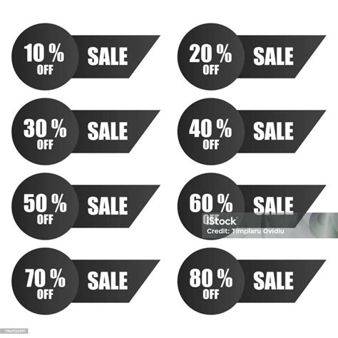 흰색 배경에 격리 된 할인 스티커 세트 벡터 일러스트레이션 가격에 대한 스톡 벡터 아트 및 기타 이미지 가격 광고 금요일 Istock
