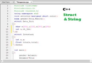 Program C Fungsi Struct Dan String Syarif Soden
