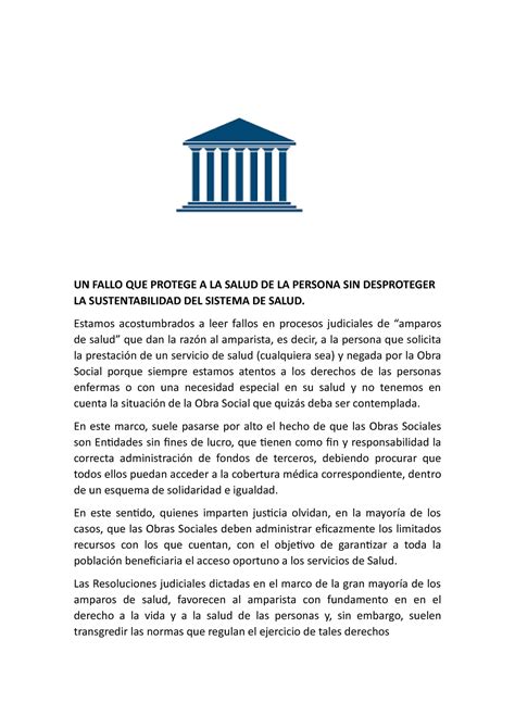 Fallo Sistema De Salud Csjn Un Fallo Que Protege A La Salud De La