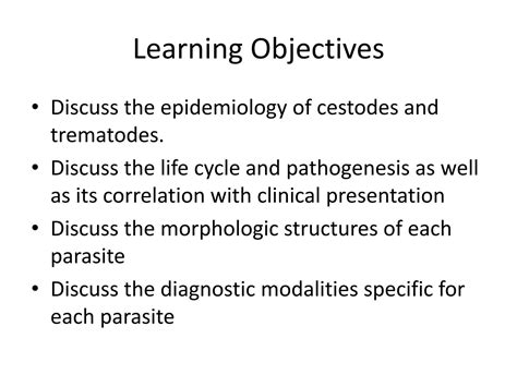 SOLUTION 38 Parasitology Iii Trematodes And Cestodes Lecture Studypool