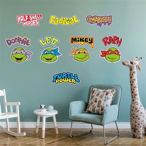 Teenage Mutant Ninja Turtles Wall Sticker Classic Icons Decal Set Tm
