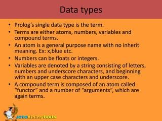 Prolog Introduction To Prolog Pptx Programming Languages Computing