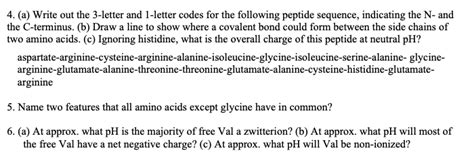 solved 4 a write out the 3 letter and 1 letter codes for