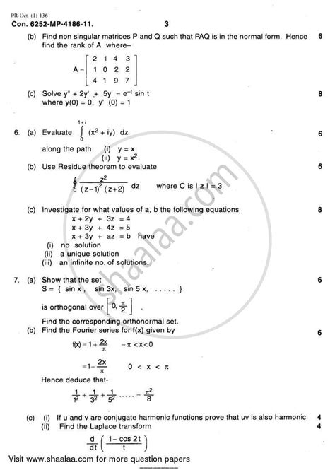 Applied Mathematics 3 2011 2012 Be Computer Engineering Semester 3 Se Second Year Old Question