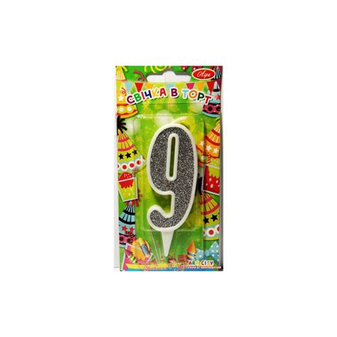 Свічка цифра на торт біла срібло Гармонія