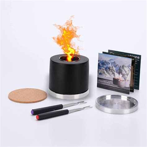 Ldvine Tabletop Fire Pit Concrete Mini Firepit Portable Indoor