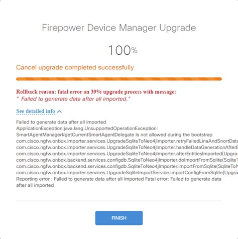 Solved Firepower Upgrade To 701 84 Failed At 39 Cisco Community