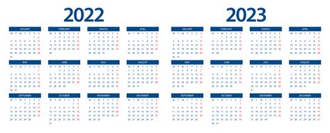 캘린더 2022 캘린더 2023 주 월요일 기업 디자인 플래너 템플릿을 시작합니다 달력에 대한 스톡 벡터 아트 및 기타 이미지