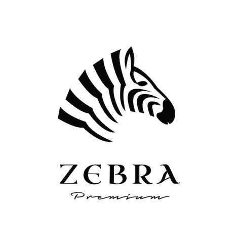 Design Premium Do Logotipo Da Cabeça Zebra Vetor Premium