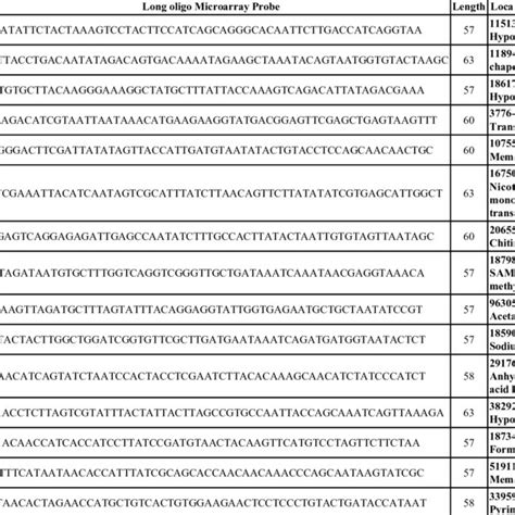 15 Best Candidate Microarray Probes For Detection And Identification Of Download Table