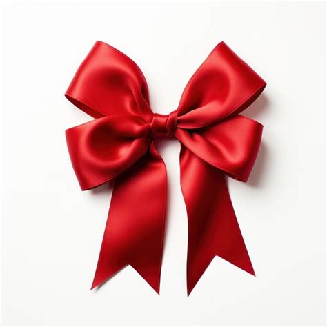 Premium Ai Image Red Satin Bow Isolated On White Background