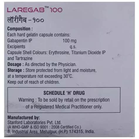 Laregab 100 Capsule Uses Price Dosage Side Effects Substitute Buy