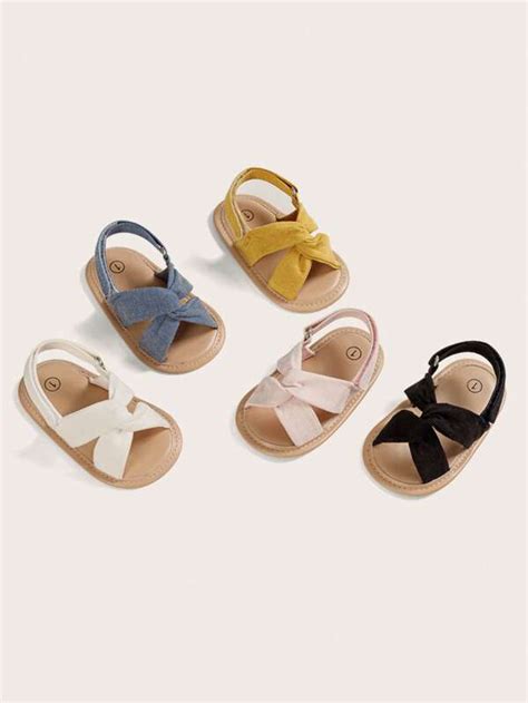 Girls Twist Design Slingback Infant Sandals For Summer Shein Usa