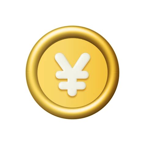 색 배경에 고립 된 일본 엔 기호와 함께 3d 금 동전 아이콘 렌더 일러스트레이션 프리미엄 사진