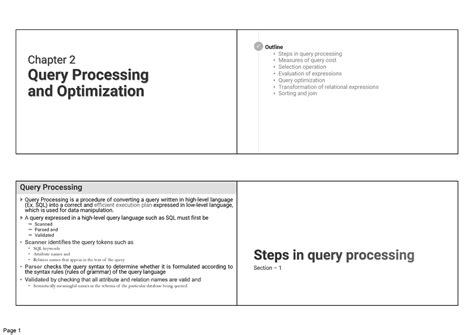Chapter 2 2 5 Chapter 2 Query Processing And Optimization Database Management Systems Dbms